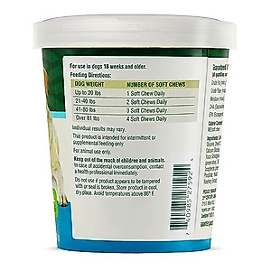 PetNC Natural Care Skin and Coat Soft Chews for Dogs, 60 Count