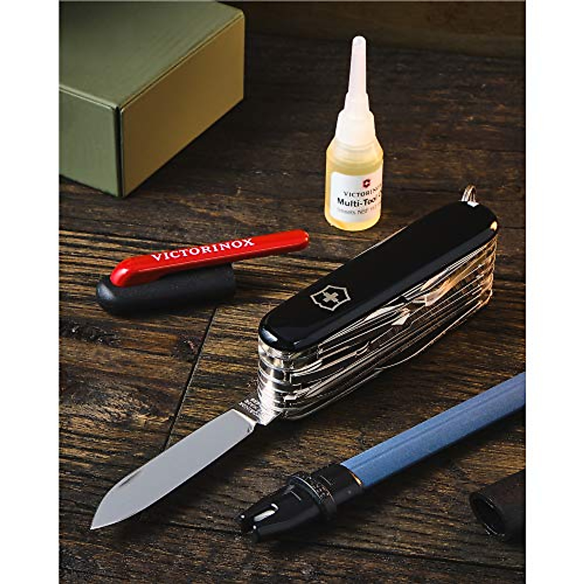 Victorinox 4.3323-X1 Pocket Knife Sharpener Perfect Portable Solution for Sharpening All Your Straight Blades in Black 9.1 inches