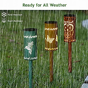 Outdoor solar garden stake lights decorative, outdoor garden lights decor Hummingbirds & Butterfly & owl solar stake lights, outside solar lawn yard gifts decorations/patio lawn and garden ornament