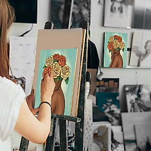 VALLSIP Canvas Painting Kits Pre Drawn Canvas for Painting for Adults Paint and Sip Party Supplies Stretched Canvas to Paint Games Ladies Night Flower Girl Mindfulness Date Night Ideas