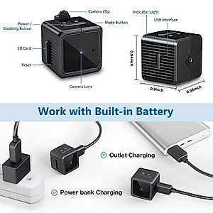 Spy Camera HD 1080P Mini Hidden Camera with 32G Card Small Camera Nanny Cam with Night Vision Hidden Spy Cam for Home Indoor Outdoor