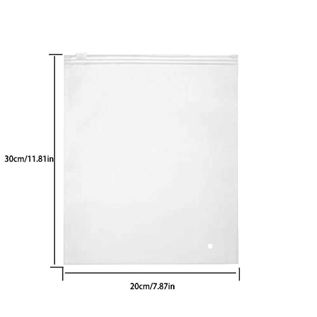 Clear Bags For Packaging,50PCS 7.87 * 11.81" Shirt Packaging Bags,3 Mil Frosted Slide Zip Plastic Bags With Vent Holes For Storing Clothing Underwear Socks Toys