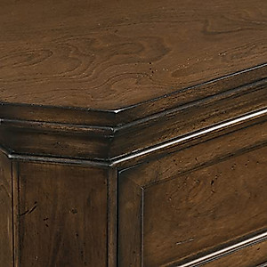Roundhill Furniture Maderne Traditional Wood 3-Drawer Nightstand, Antique Walnut