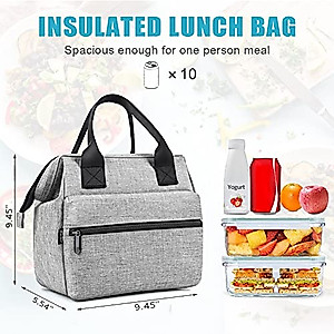 Large Lunch Bag Women, Insulated Fashionable Lunch Box For Women Adult With Shoulder Strap, Stylish Lunch Bag For Work Picnic Big Multipurpose Lunch Tote Cooler Bag For Ladies