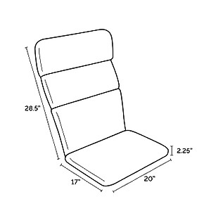 Arden Selections Outdoor Adirondack or Rocking Chair Cushion, 20 x 17, Rain-Proof, Fade Resistant 17 x 20, Simone Black Tropical