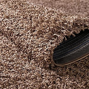Rugs.com Über Cozy Solid Shag Collection Rug – 5 x 8 Sandy Brown Shag Rug Perfect 5 x 8 Feet