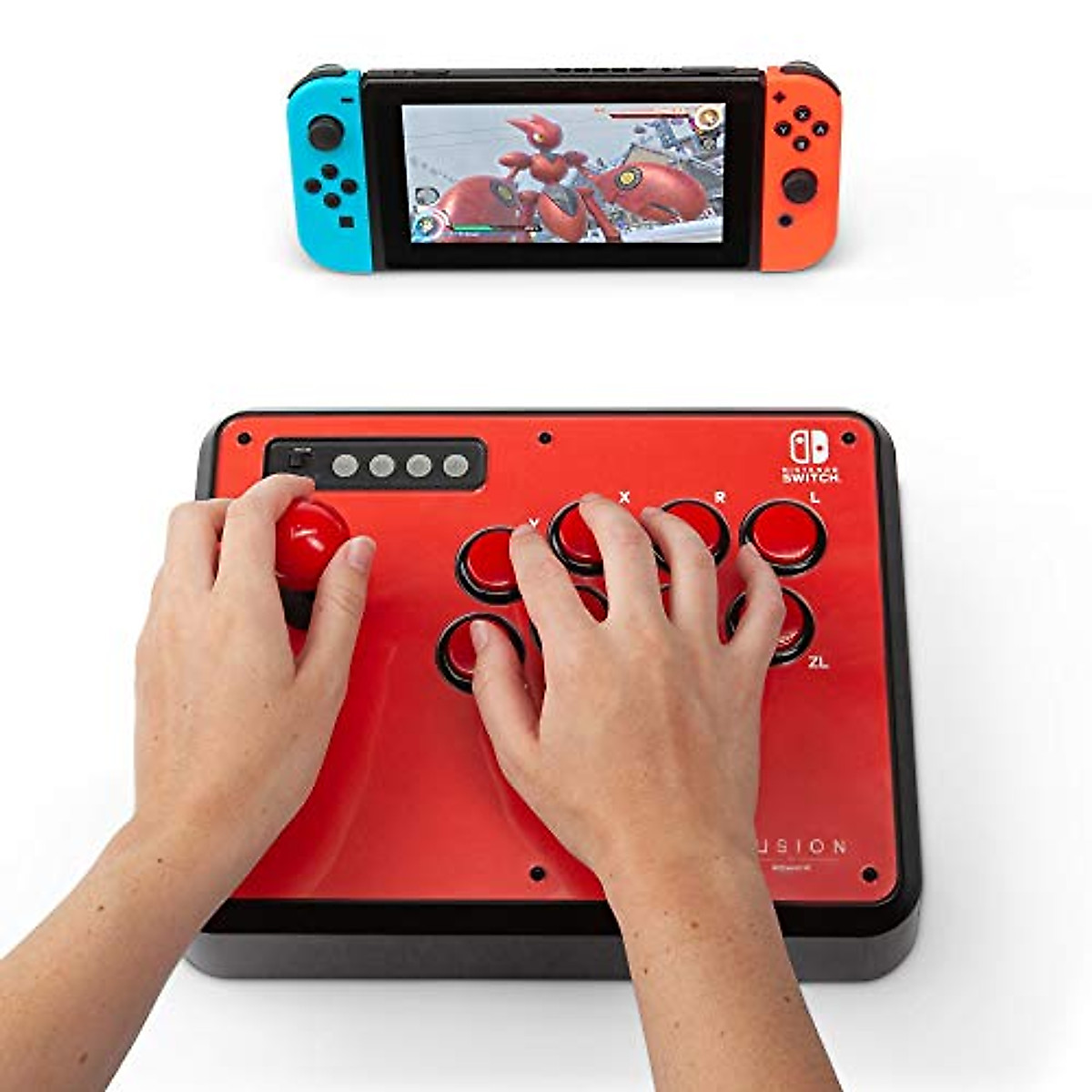PowerA Fusion Wireless Arcade Stick for Nintendo Switch, Lite, Fight Stick, Gamepad, Game Controller, Bluetooth Controller, AA - Nintendo Switch