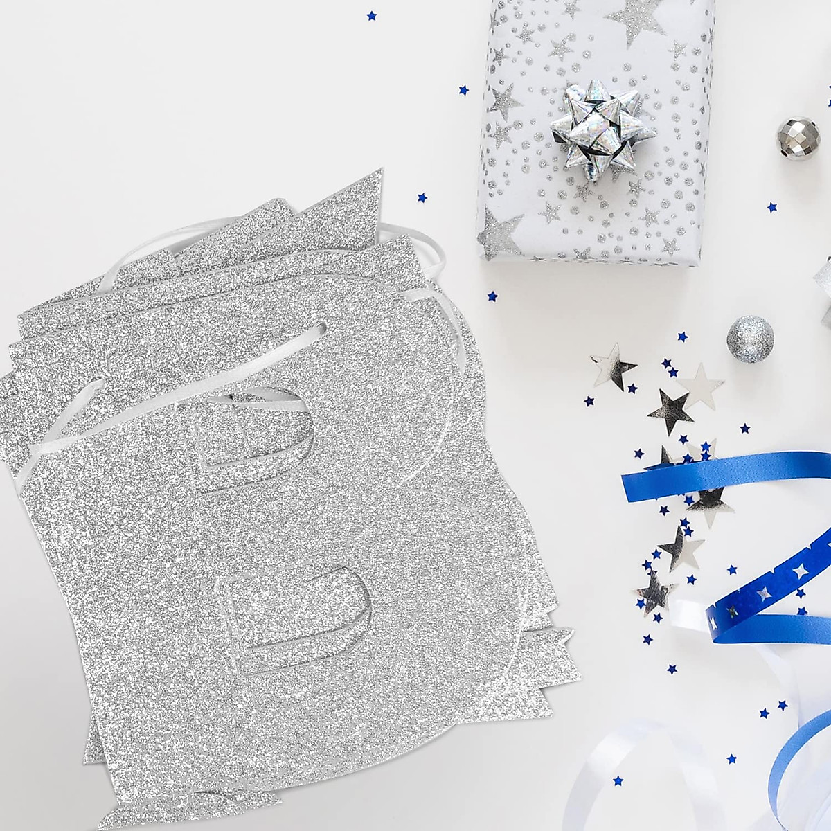 LINGTEER Bubbly Bar Silver Glitter Bunting Banner - Cheers to Wedding Bridal Shower Bachelorette Drinking Party Backdrop Decorations.[Pre-Strung]