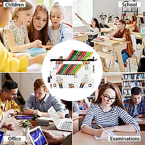 MCHIVER Christmas Nutcracker Pencil Pouch for 3 Ring Binder Pencil Case with Zipper Clear Window Binder Bag for Daily Office 2 Pack