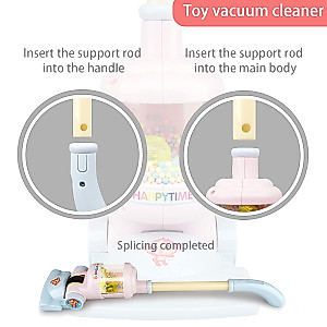 Kids Vacuum Cleaner Toy Pretend Role Play Housekeeping Toys House Cleaning Playset Gifts for Toddlers Boys Girls Learning Toys Blue