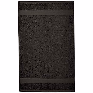 AmazonBasics Fade-Resistant Cotton Hand Towel - 6-Pack, Black