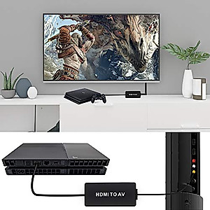 DIGITNOW HDMI to RCA Converter, HDMI to AV Composite Video Audio Converter Adapter, Supports PAL/NTSC for PS One, PS2, PS3, Nintendo 64, STB, VHS, VCR, Blue-Ray DVD Players Projector