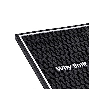 Premium Bar Mat - Non-Slip, Absorbent, and Multi-Purpose - Heavy Duty Commercial Grade Rubber - Dish Dry and Spill Mat for Kitchen or Cocktail Bar Countertops - Designed in USA - 16"x12"x0.4"-Black