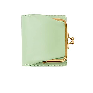 Cockatoo Womens Wallet, Nappa Leather Bifold Small Ladies Purse with Kiss-Lock Coin Pocket and ID Window (Nile Green)