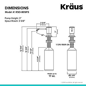 KRAUS Kitchen Soap and Lotion Dispenser in Spot Free Stainless Steel, KSD-80SFS