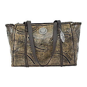 American West Women's Sacred Bird Concealed Carry Tote Distressed Brown One Size