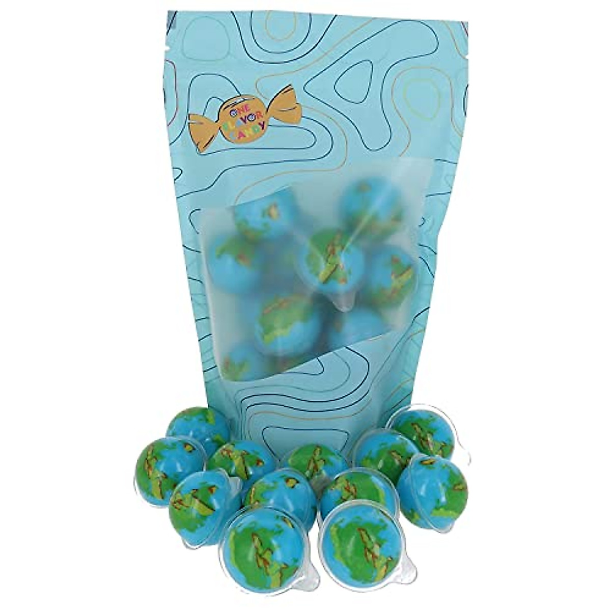 One Flavor Candy Earth Gummy Planet Gummi Candy Bulk in Resealable Bag (12 Balls) (Planets)