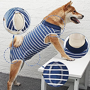 Dog Recovery Suit Cats Bodysuits for Abdominal Wounds Recovery Shirt for Male Female Pet Surgical Snugly Suit After Surgery Anti-Licking Dog Onesies, Substitute E-Collar & Cone Medium
