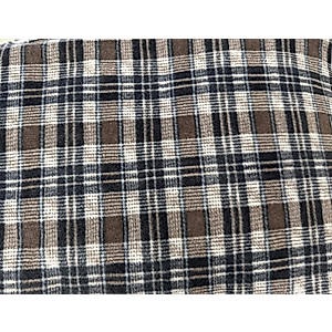 ALEKI Fabric, Brown Plaid,Tartan, Fleece Printed Fabric / 58" Wide/Sold by The Yard Sold by Yard