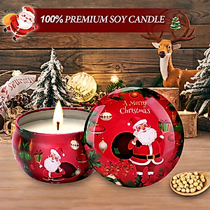 Christmas Scented Candles Gift Set, 12 PCS 3oz Aromatherapy Candles Gifts for Women Soy Wax Candles Gift for mom Portable Travel Tin Jar Candles for Birthday, Thanksgiving, Mother's Day