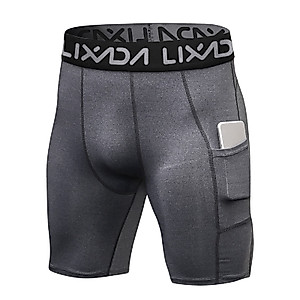 LIXADA Men's Compression Shorts Pants 3Packs, Performance Sports Baselayer Cool Dry Tights Active Workout Underwear