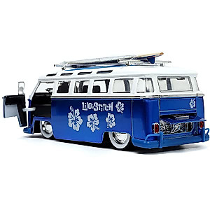 Jada Toys Disney Lilo & Stitch 1:24 Volkswagen T1 Bus Die-cast Car with Stitch Figure, Toys for Kids and Adults, Blue
