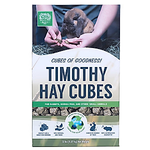 Small Pet Select - Straight Timothy Hay Cubes - 100% All Natural Timothy Hay, Not Blended - Delivered Fresh, Guarantee, (5 lb)