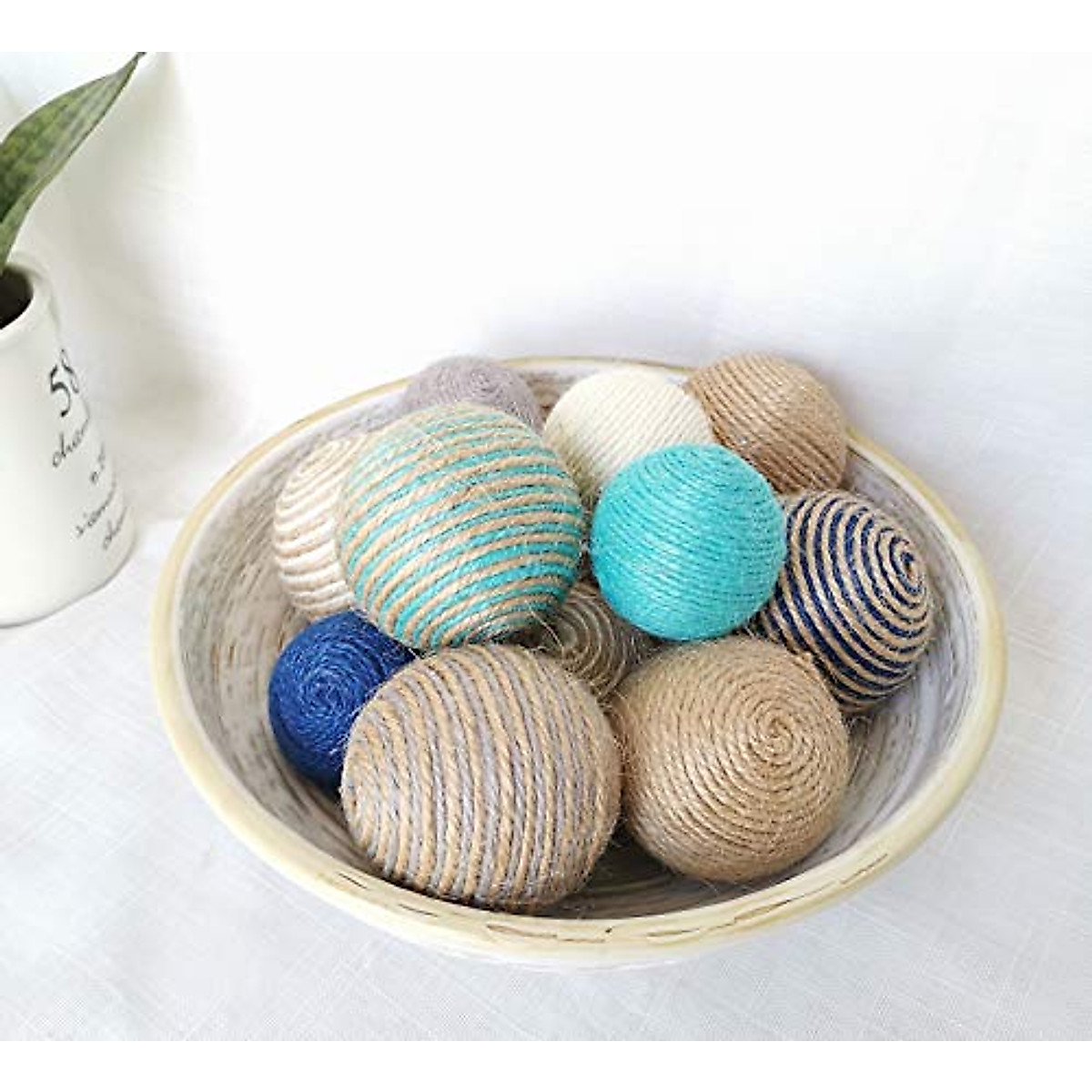 Elkpruu Orbs Decorative Balls Set of 12, Centerpieces for Dinning Room Table, Blue Decorations for Bowls, Vases, Trays and Basket Fillers