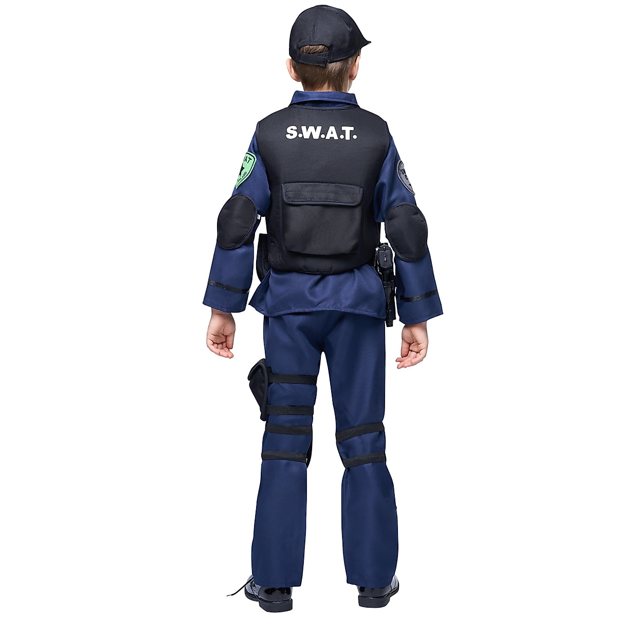 Spooktacular Creations Police SWAT Costume for Kids, S.W.A.T. Police Officer Costume for Halloween Cosplay, Role-playing, Carnival Cosplay, Themed Parties(Medium (8-10 yr))