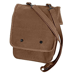 Rothco Canvas Map Case Shoulder Bag, Earth Brown, 12" x 8.5" x 4.5"