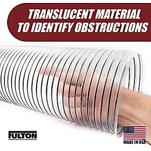4" x 10' (4 inch diameter by 10 feet long) Ultra Flex Clear Vue Heavy Duty PVC Dust Debris and Fume Collection Hose MADE IN USA!