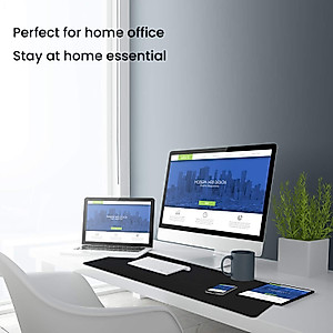 TEDNETGO Large Mouse Pad, Gaming Mouse Pad, Long Mouse Pads, Waterproof Extra Large Big Mouse Pad with Stitched Edge, XXL Non-Slip Black Computer Mousepad Desk Mat for Gamer, Office & Home, Black