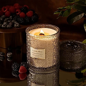 LA JOLIE MUSE Dark Berries & Bergamot Scented Candle, Large Glass Jar Candle, Candle Gift, Natural Soy Candle for Home, 90 Hours Long Burning Time, 19.4 Oz