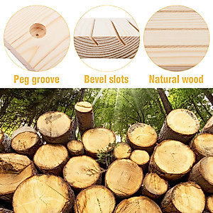 Wooden Earring Display Stand - Portable Holder with 2 Detachable Pegs + 200pcs Cardboard for Selling Earrings & Jewelry Show Business Card Holder (Wood Color)