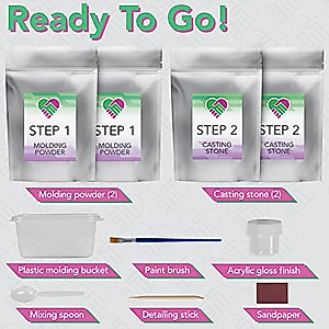 Luna Bean Baby Keepsake Hand Casting Kit - Plaster Hand Molding Casting Kit for Infant Hand & Foot Molding - Baby Casting Kit for First Birthday, Christmas & Newborn Gifts - (Clear Sealant - Gloss)