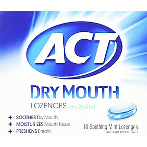 ACT Dry Mouth Lozenges With Xylitol 18 Count (Pack of 1) (Packaging May Vary)