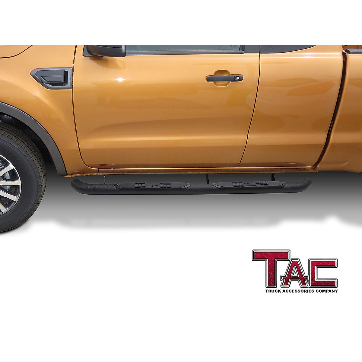 TAC Side Steps Running Boards Fit 2019-2023 Ford Ranger Super Cab Truck Pickup 3” Texture Black Side Bars Nerf Bars Off Road Accessories
