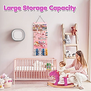 AVITORO 2PC Headband and Hair Bows Holder for Girls, Headband Organizer Hair Clips Storage Hanger for Baby, Baby Headbands Hair Bows Rack Hair Accessory Storage Display Wall Hanging for Girl Room