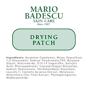 Mario Badescu Drying Patch Blemish Covering, Invisible Spot Treatment, Absorbing All Day Polymer Adhesion with Vitamin C, Vegan & Cruelty Free, Strong Hold (60 Patches, 12mm), Clear