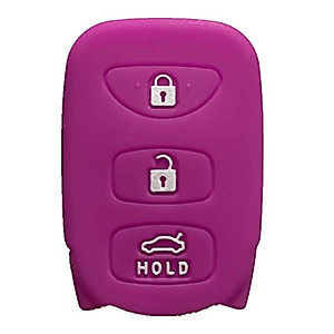 Rpkey Silicone Keyless Entry Remote Control Key Fob Cover Case protector Replacement Fit For Hyundai Accent Elantra Sonata Kia Optima Rondo Spectra 95430-2G202 95430-3X500 95430-3K200 (Violet)
