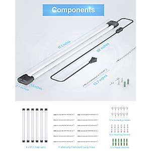Ensenior 6 Pack Linkable Led Shop Light 4ft for Garage, 4400 High Lumens, 36W Equivalent 280W, 5000K Daylight, 48 Inch Utility Shop led Lights, Surface or Hanging Mount Fixtures, Black, ETL Certified