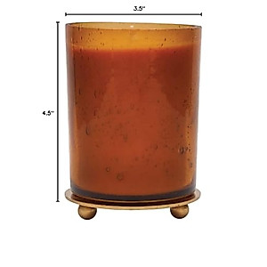 Rosy Rings Scented Sunray Glass Candle - 75 Hour Burn, Aromatherapy Candles, Sunray Candles, Spring Candles, Long Lasting Candles, Jar Candles (Coastal Vanilla)