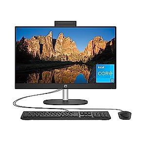 HP 23.8 inch All-in-One Desktop PC, FHD Display, Intel Core i3-N300, 8 GB RAM, 256 GB SSD, Intel UHD Graphics, Windows 11 Home, 24-cr0030 (2023), Shell White