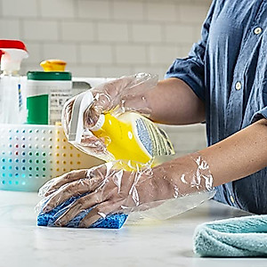 Comfy Package 500 Count Disposable Sterile Poly Plastic Gloves for Cooking, Food Prep and Food Service | Latex & Powder Free - One Size Fits Most