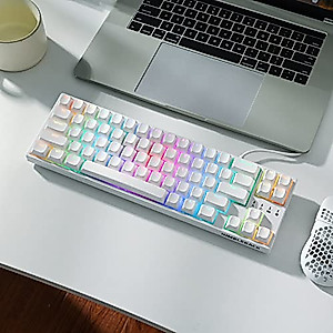 LTC LavaCaps 117-Key PBT Double Shot Keycaps, Translucent OEM Profile for ISO & ANSI Layout 61/68/84/87/98/104 Keys Mechanical Keyboard, with Keycap Puller - (Only Keycaps), White