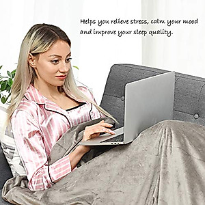 Giantex Weighted Blanket with Removable Cover, 15lbs |48''x72''| Twin Size, 100% Breathable Cotton Fabric Inner&200GSM Minky Duvet Cover, Heavy Blankets for Kids Adults