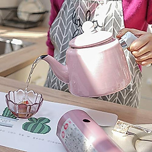 UXZDX Enamel Kettle, Enamel Kettle Coffee Pot Flower Teapot Gas Stove Induction Cooker Universal (Color : Red)