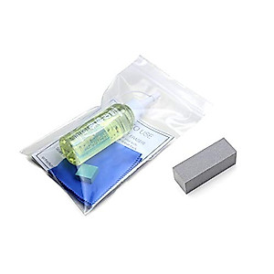 Yoshihiro 100% Pure Tsubaki Japanese Knife Maintenance Oil 3.4 oz & Large Sabitori Rust Erasers Set - Made in Japan