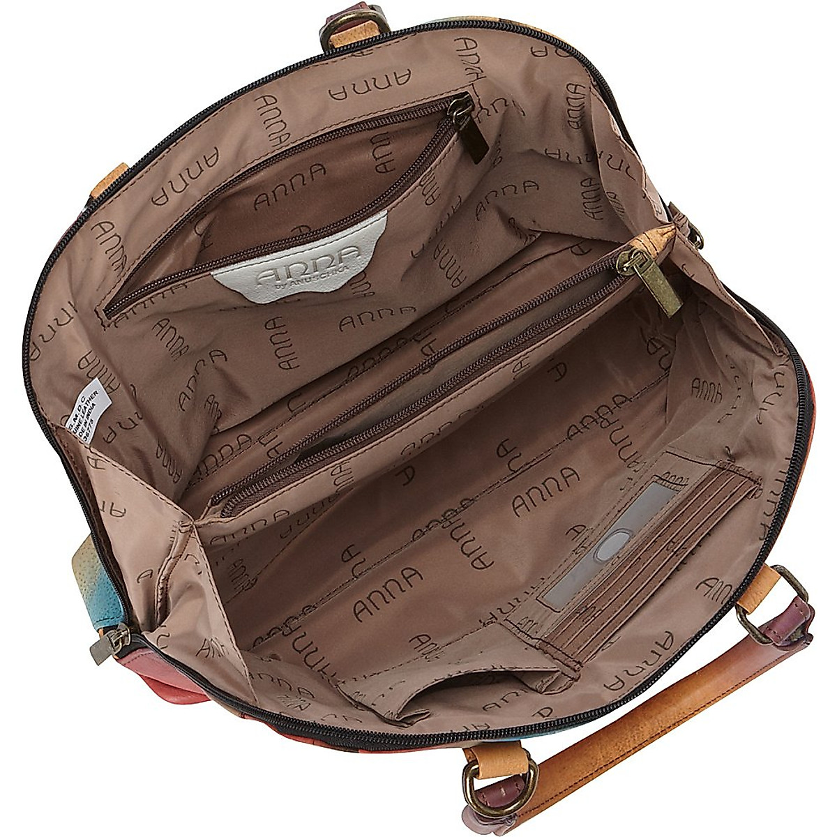 Anna by Anuschka, Handpainted Leather Medium Zip-around Satchel,bird On Branch