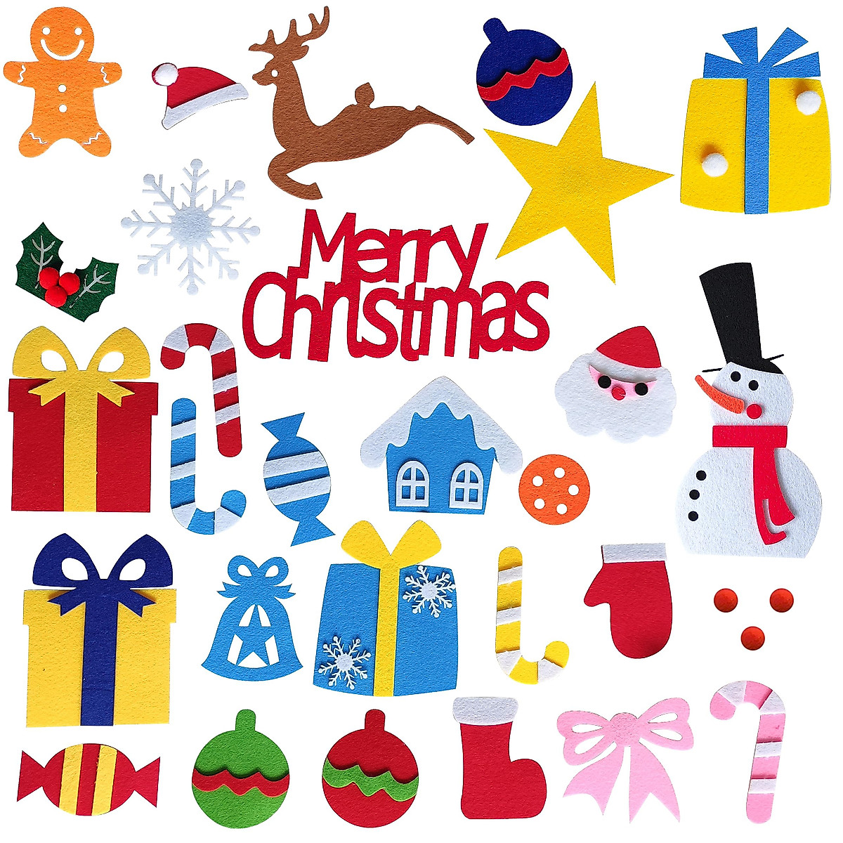 Nackiy 3.3ft DIY Lighted Felt Christmas Tree 36 Pcs Xmas Tree for Toddler Christmas Gift for kid Clearance Christmas Crafts for Kids Gift with String Light (Batteries Not Included)